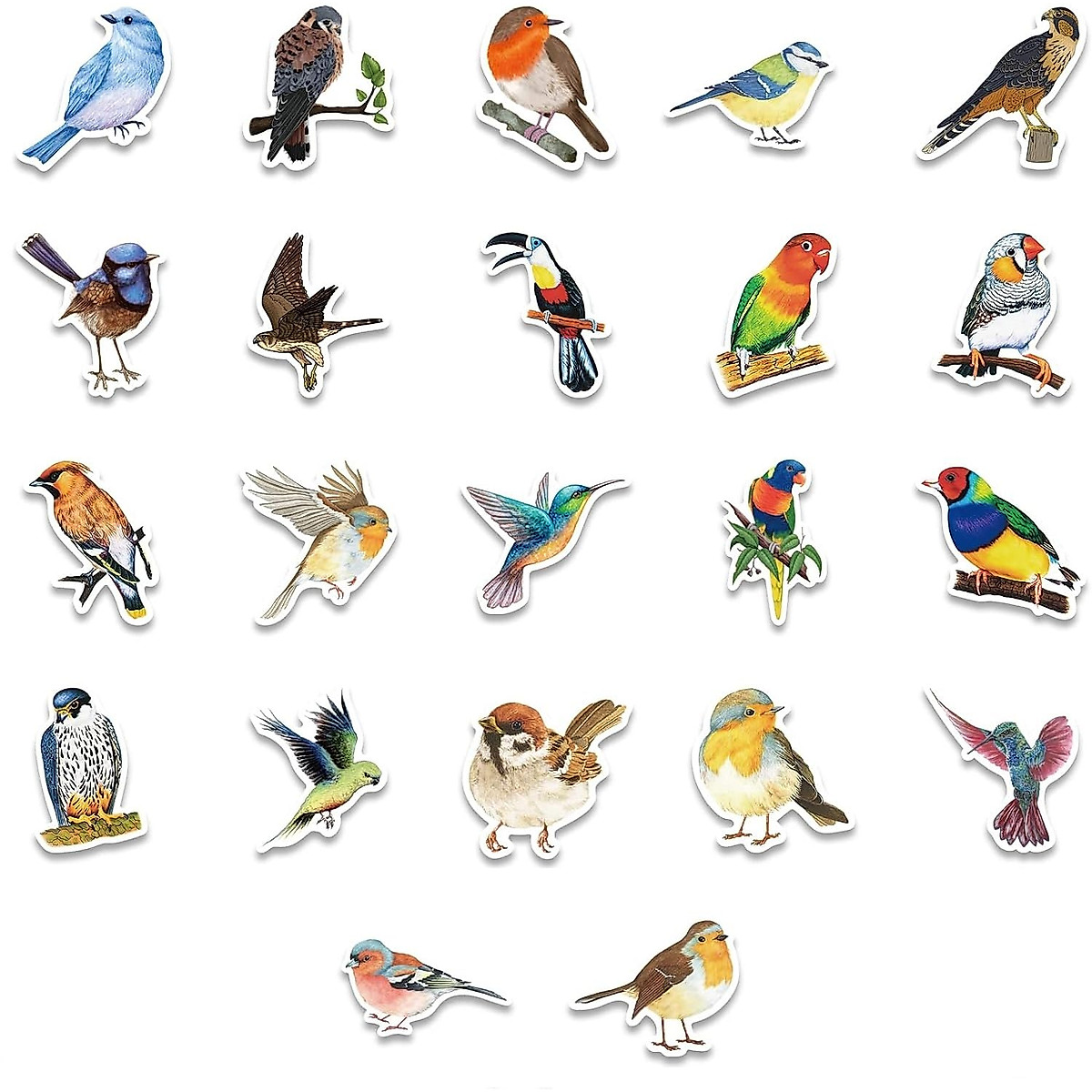 100 PCS Bird Stickers, Vinyl Waterproof Bird Stickers for Water Bottles, Laptop, Notebook, Scrapbook, Luggage, Cell Phone, Skateboard, Helmet