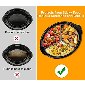 Melon Melo 3-PCS Silicone Crockpot Divider Insert | Mini Crock Pot Divider | Small Crockpot | Slow Cooker Reusable Leak-proof, Dishwasher Safe for all 6-8 Quart QT Crockpot Cookers Accessories
