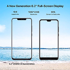 UMIDIGI Z2 Special Edition- 4GB RAM+64GB ROM Unlocked Cell Phone - 6.2" FullView Display（19:9 Ratio - Dual Sim 4G Volte Unlocked Smartphone -16MP+8MP Dual Camera - 3850mAh Battery(Fantastic)