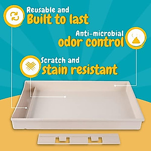 TonGass Reusable Self-Cleaning Cat Litter Box Tray Refills with 4.5LB Crystal Cat Litter Compatible with PetSafe ScoopFree Automatic Cat Litter Box (Beige) - Fits All 1st and 2nd Gen