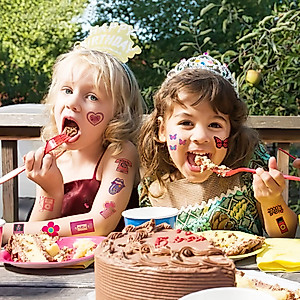 Y2K 2000 Temporary Tattoos for Teen Girls | 96PCS Birthday Party Decorations Supplies Party Favors 00s Pink Cute Gifts Classroom School Prizes Themed Christmas Tattoos Sticker