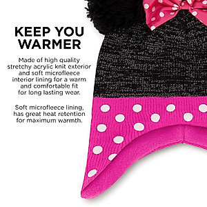 Disney girls Minnie Mouse Toddler Girl Winter and Mitten Set Beanie Hat, Minnie Mouse, 2-4T US
