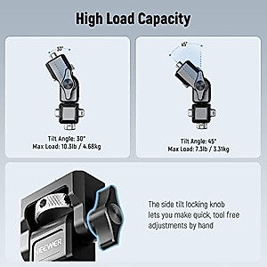 NEEWER Camera Monitor Mount with 3/8" ARRI Locating Thumbscrew, 1/4" Screw for 5" & 7" Monitor Compatible with Atomos Ninja V, 360° Swivel 180° Tilt Damping Adjustable, Compatible with SmallRig, MA004