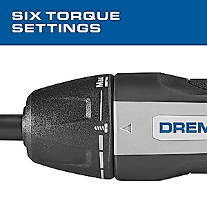 Dremel 4V Cordless Screwdriver Kit with 6 Power Settings and Smart Stop Technology, Includes 7 Screwdriver Bits, 1 Bit Extender, USB Cable and Power Adapter, HSES-01