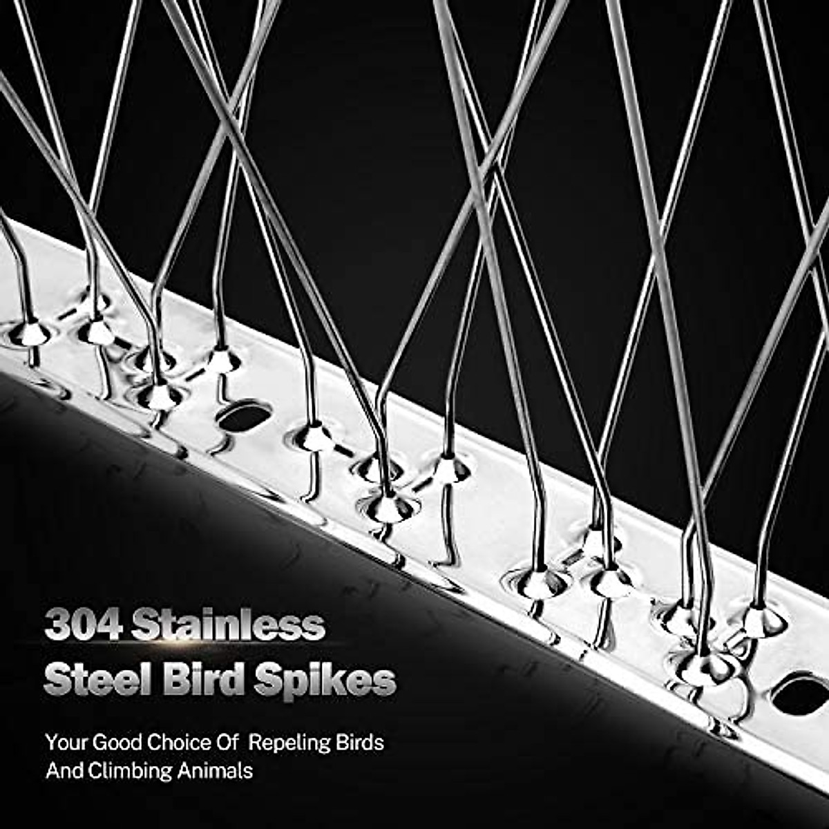 Bird Spikes for Pigeons Small Birds Cat Cover 192 Inch, OneSight Anti Bird Spikes Stainless Steel Bird Deterrent Spikes Repellent Fence Spikes（14 Packs