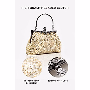 BABEYOND Evening Clutch Purses for Women - 1920s Accessories for Women Gatsby Evening Bag Vintage Beaded Sequin Pearl Clutch