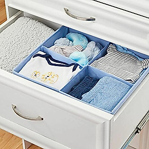 Fabric 4 Section Drawer and Closet Storage Organizer for Kids - Blue