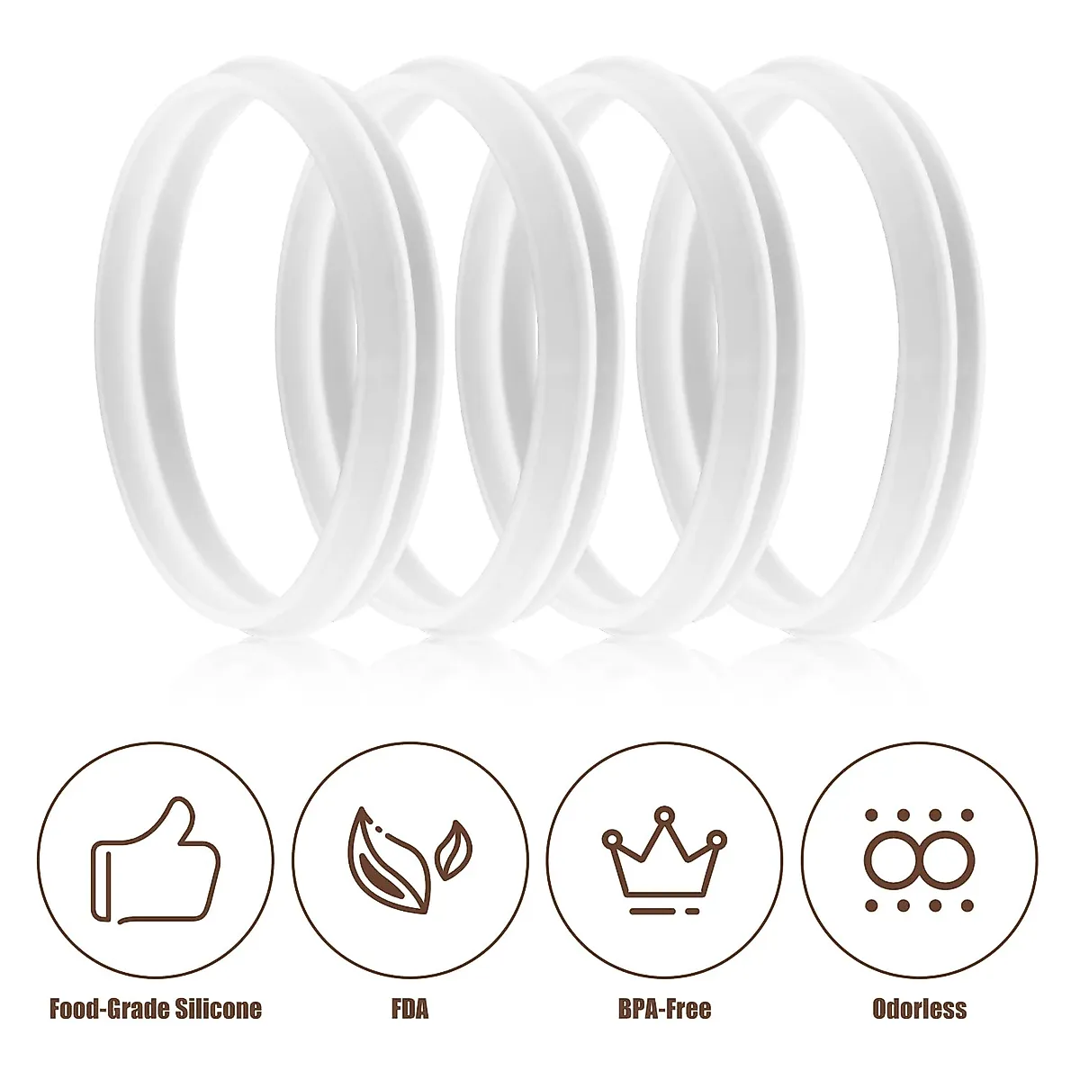 4pcs Replacement Gasket Compatible with Gatorade Water Bottle, Clear Silicone Lid Seal Replacement for Gx Bottle Seal Rubber Seal Ring Replacement Accessory Part for 30oz GX Pods