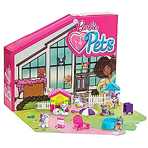 Barbie Pets Dreamhouse Pet Surprise Playset, Includes 6 Pets, Two Pet Homes, and Over 15 Accessories, Kids Toys for Ages 3 Up, Amazon Exclusive