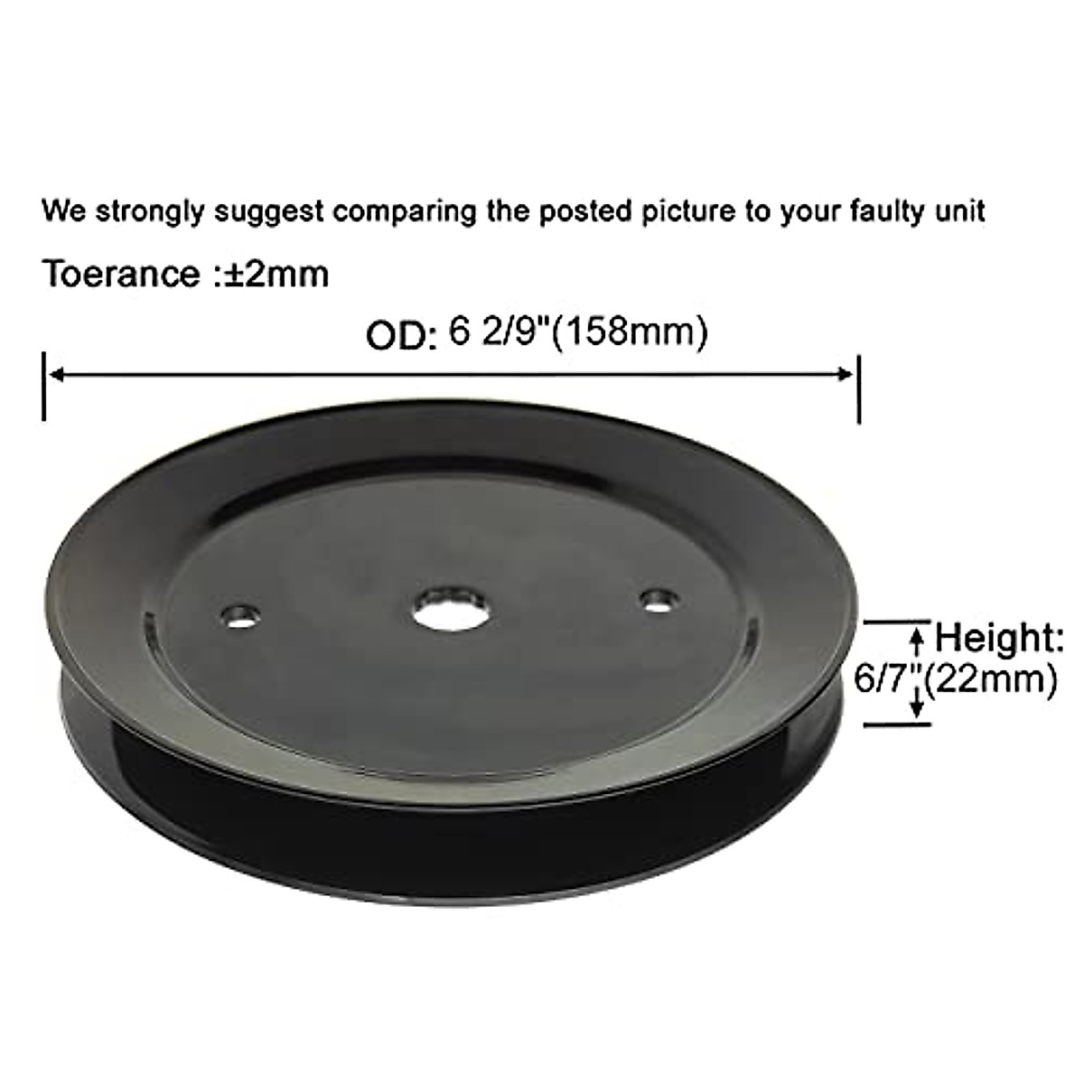 q&p 195945 6 1/4" Spindle Drive Pulley is for 42" and 46" Mower Decks Replaces AYP 195945 197473 Mandrel Pulley Fits 2146XLS 2246LS 2346XLS LT152