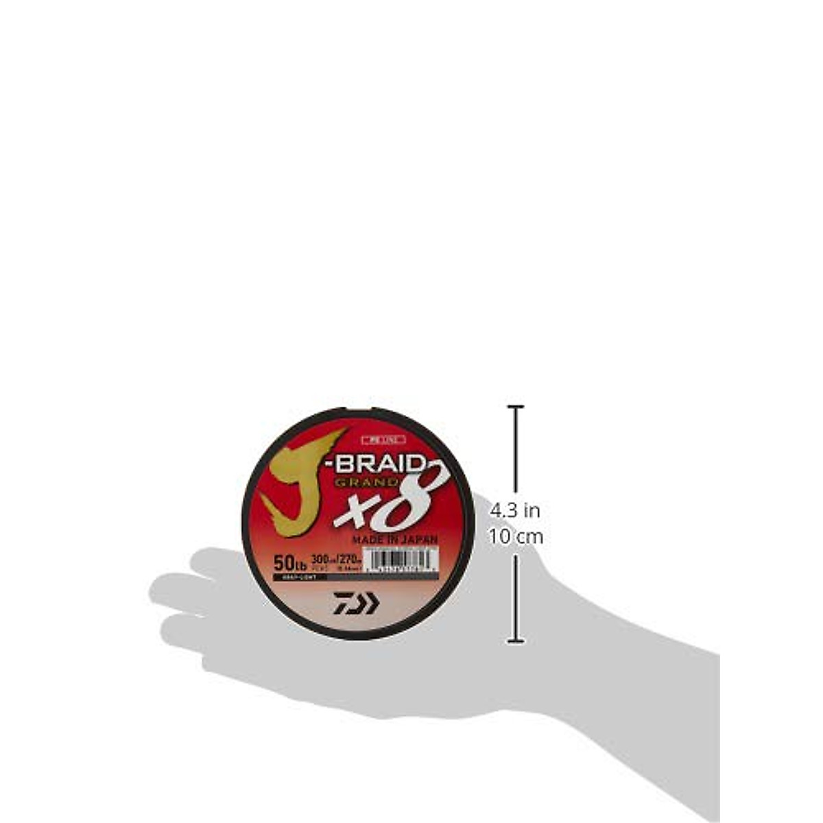 J-BRAID GRAND 8X 300YDS FILLER SPOOL GRAY LIGHT