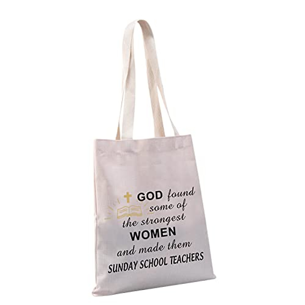 G2TUP Sunday School Teacher Appreciation Gift Christian Teacher Tote Bag God Made Them Sunday School Teachers Shoulder Bag (SST Tote)