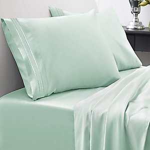 King Size Sheets - Breathable Luxury Bed Sheets with Full Elastic & Secure Corner Straps Built In - 1800 Supreme Collection Extra Soft Deep Pocket Bedding Set, Sheet Set, King, Mint