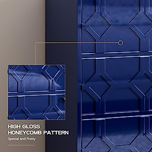 Clihome 6 Drawer Double Dresser, Sideboard with 6 Drawers Modern Chest of Drawers Wood Dresser for Living Room, Home Office, Entryway, Blue