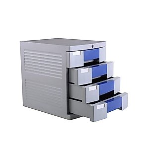 LEYT Flat File Cabinet, 4-Layer Drawer Storage Organization, with Lock/Blank Label，Suitable for Office Supplies