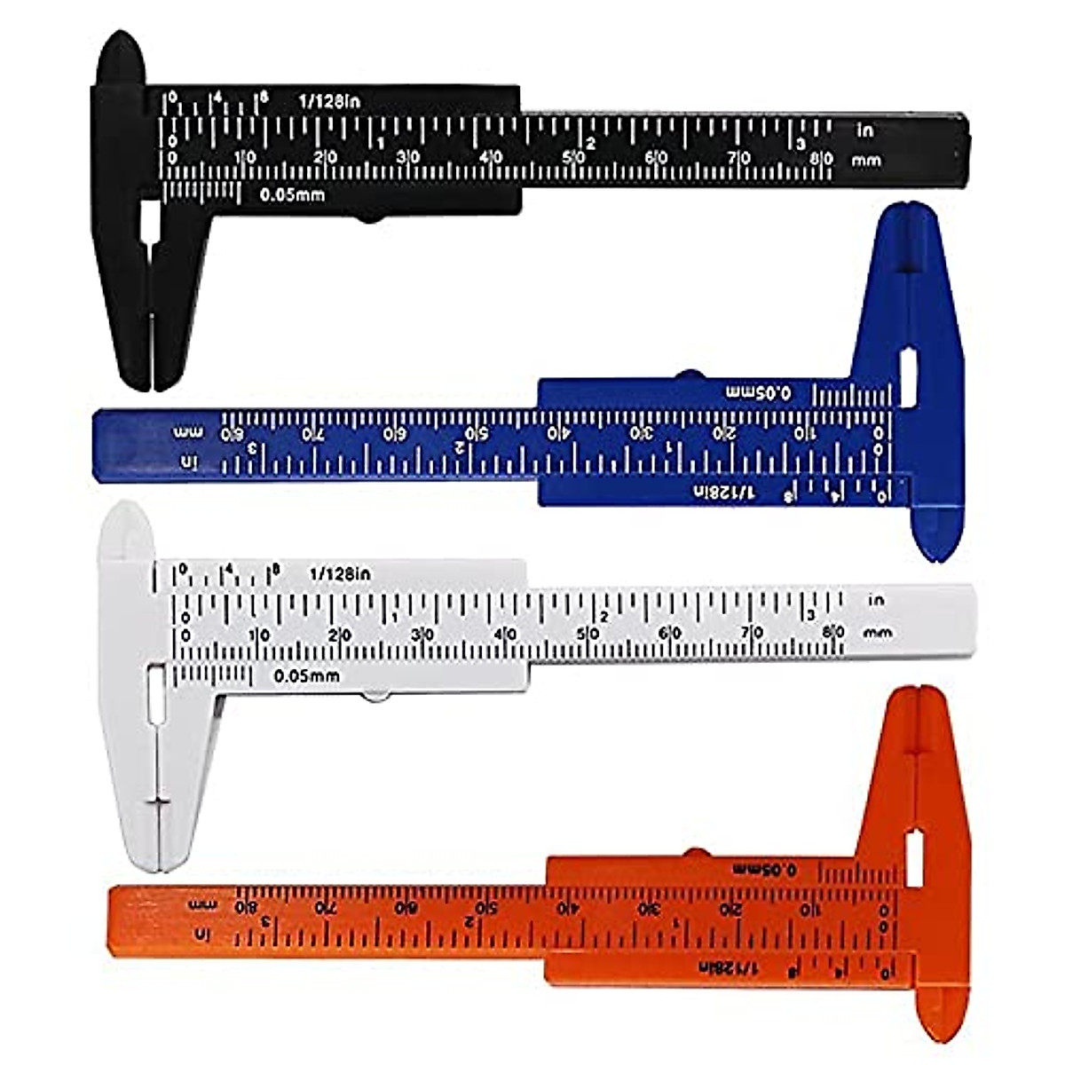 Qiningxia Portable Double Scale 80MM Plastic Eyebrow Measuring Vernier Caliper Caliper Ruler Plastic Permanent Makeup Measurement Tools, Black, Under 3 Inches