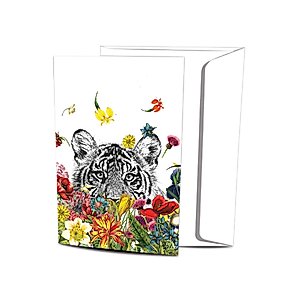 Tree-Free Greetings EcoNotes 12-Count Happy Happy Bird Sunflower Blank Notecard Set With Envelopes, All Occasion, Floral Card (FS56946)