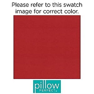 Pillow Perfect Monti Chino Solid Indoor/Outdoor Patio Chaise Lounge Cushion Plush Fiber Fill, Weather and Fade Resistant, 72.5" x 21", Red