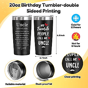 Uncle Gifts,Fathers Day Gift,Funny Socks 20 Oz Insulated Tumbler Cup,Birthday Gift from Niece Nephew,Best Uncle Ever Gifts,Great Present Ideas