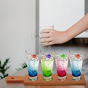 Kichvoe Wine Flight Board Wooden Wine Tasting Board Tequila Board 4 Cups Beer Flight Serving Paddle Wood Whiskey Flight Serving Tray for Home Bar Party