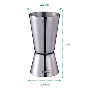 Stainless Steel Jigger Bar Craft Dual Spirit Measure Cup 25ml/50ml Double Jigger for Bar Cocktail Shot Measure