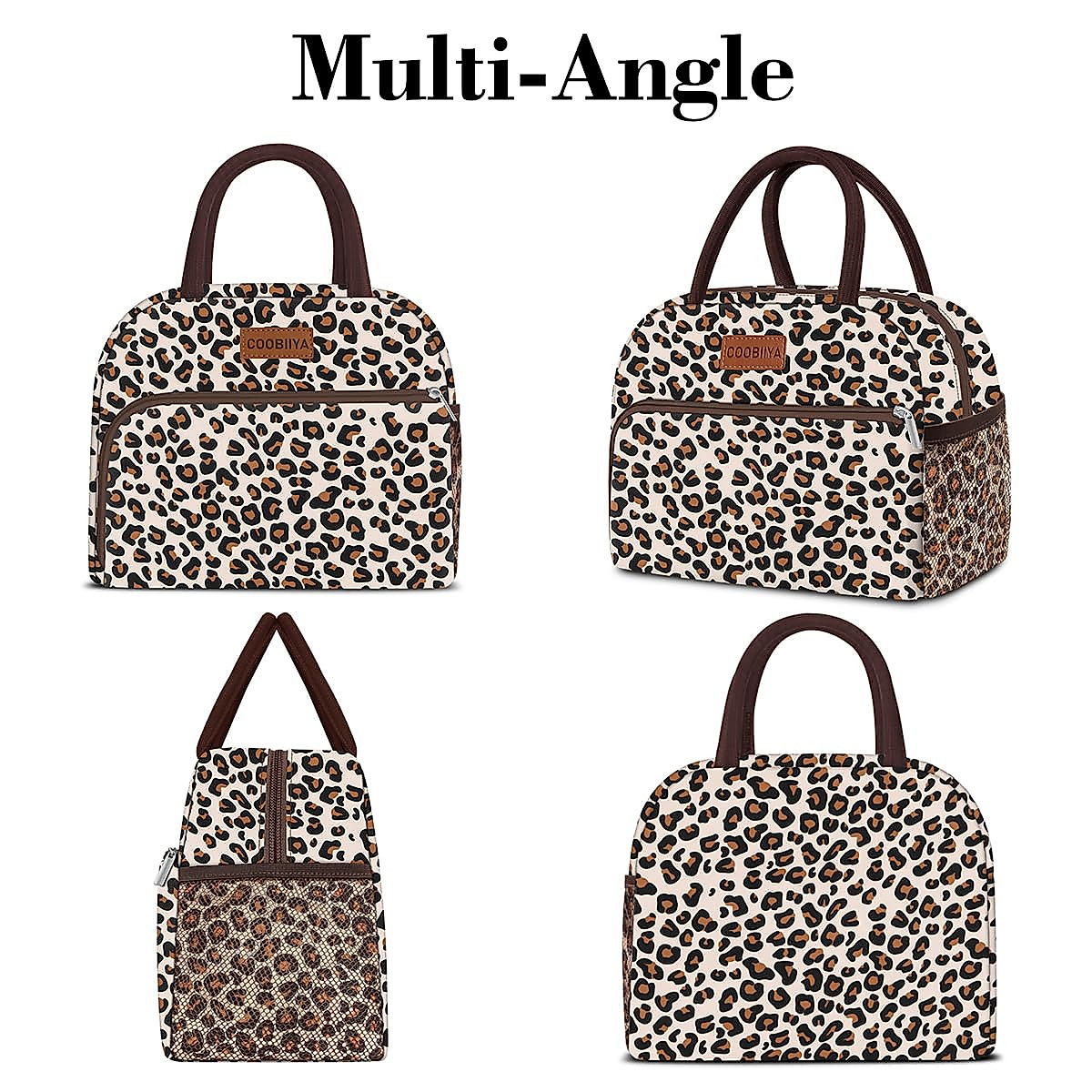 Lunch Bag Women, Insulated Lunch Box Tote Bag for Women Adult Men, Reusable Small Leakproof Cooler Cute Lunch Box Bags for Work Office Picnic School or Travel(Leopard)