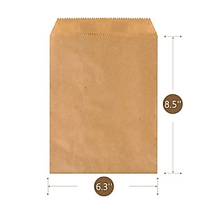 EONJOE 100-pack Kraft Paper treat Bags Flat favor bag for Sandwich Snacks Cookie Popcorn Party Small Gift bag (Brown, 3''x5'')