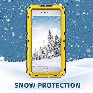 Mitywah Waterproof Case for iPhone 7, iPhone 8 Heavy Duty Military Grade Armor Metal Case, Full Body Protective Rugged Shockproof Thick Dustproof Strong Case for iPhone 7/8, Yellow