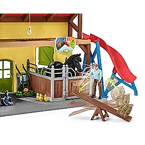 Schleich Farm World, 30-Piece Playset, Farm Toys and Farm Animals for Kids Ages 3-8, Horse Stable 10.5 x 49 x 34.5 cm
