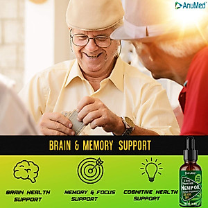 ANUMED - Premium Organic Hemp Oil Drops (20,400 mg) Maximum Strength, Rich in Natural Omega-3, 6, 9, vitamin E, Great Tasting, 100% Vegan, No THC, No Sugar Added, Non-GMO, Made in USA (Pack of 3)