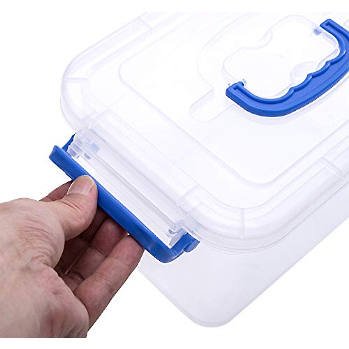 ZHENFAN Clear Storage Latch Box, 4.5 Quart Plastic Storage Bin with Locking Lids and Handle, 6-Pack