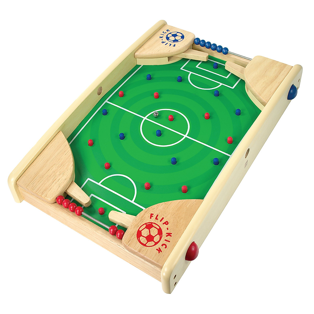 Flipkick: Wooden Tabletop Football/Soccer Pinball Games, Indoor Portable Sport Table Board for Kids and Family