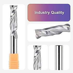 SpeTool Upcut Spiral Router Bits Extra Long (4 inch) with 1/2 Inch Shank , 1/2 Cutting Diameter Solid Carbide CNC Router Bits End Mill for Wood Mortises and Cutting Dadoes Carving