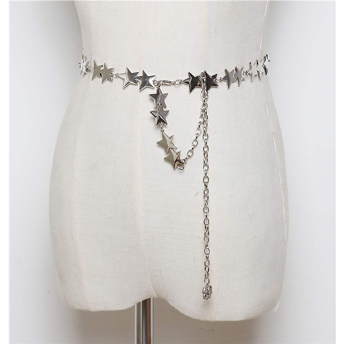 Nanxson Women's Metal Chain Waist Belt Skinny Belt Sweater Jeans Dress Belt (43in,Silver-190)