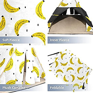 Y-DSIWX Guinea Pig House Bed, Rabbit Large Hideout, Small Animals Nest Hamster Cage Habitats Yellow Banana Pattern Summer Fruit