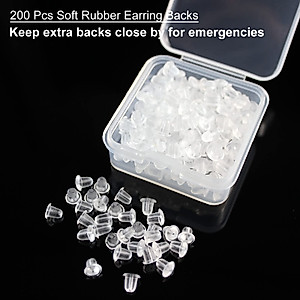 Plastic Earrings for Sports, KMEOSCH 400Pcs 18g 3mm/4mm Solid Plastic Post Stud Earrings with Soft Rubber Earring Backs in 2 Organizer Boxes