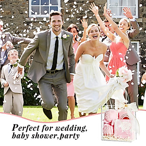 Ohuimrt 30 PCS Clear Plastic Gift Bags with Handles, Reusable Party Favor Bags with Ribbon Transparent Gift Wrap Bags Bulk for Weddings Birthdays, 5.9 x 6.3 x 2.8 Inches