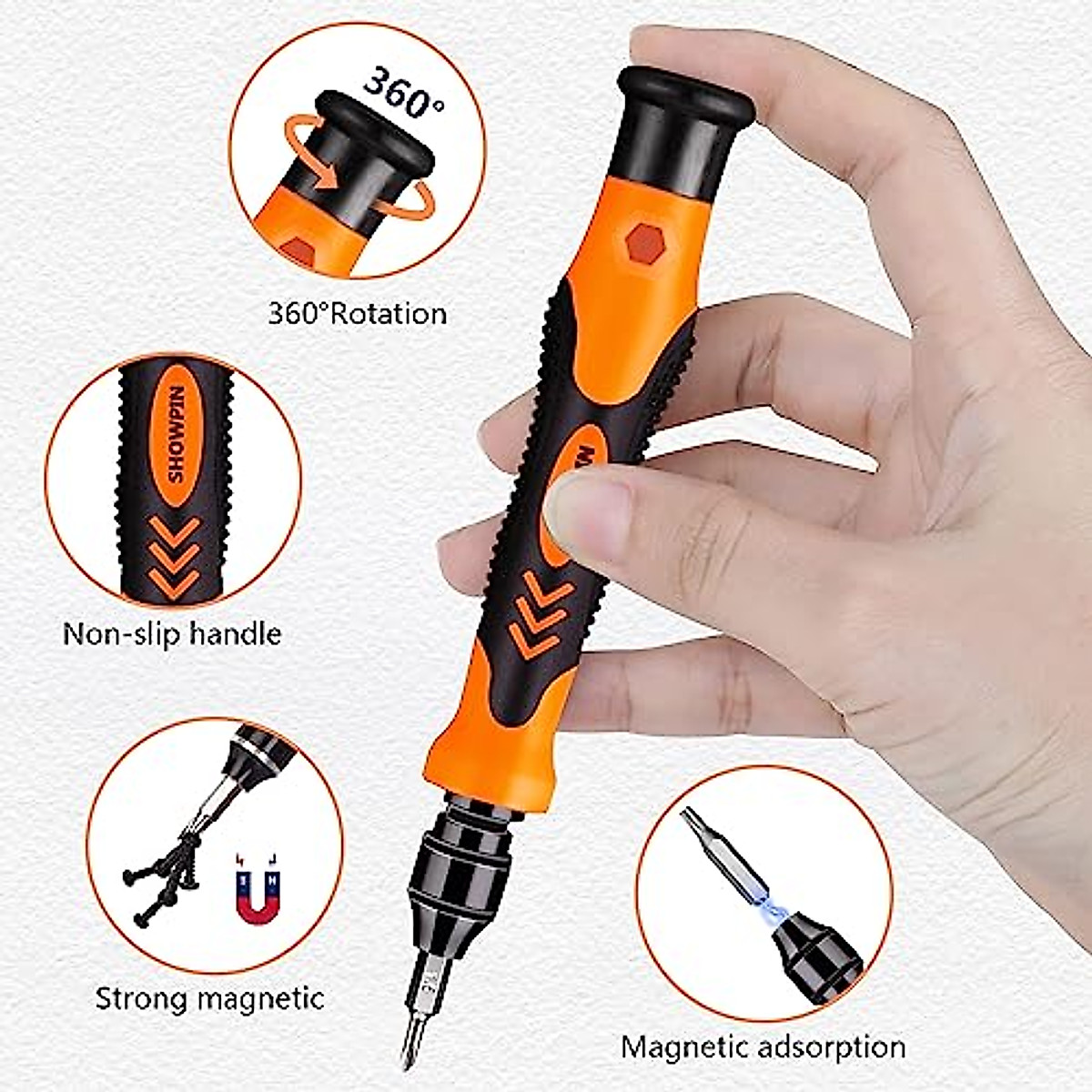 Mini Screwdriver Set, Torx Bit Set with T3 T4 T5 T6 T7 T8 T9 T10 T15 T20 Security Torx Bit, Computer repair tool kit with Phillips Head Screwdriver compatible for Nintendo Switch, iphone, PC Repair