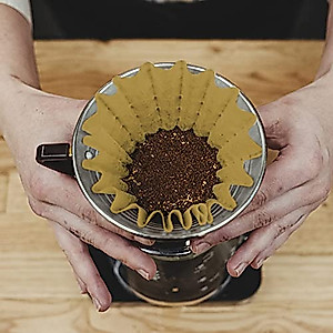 Sihuuu 100 Pcs Coffee Filters, 1-4 Cup Basket Coffee Filters, Natural Brown Unbleached Basket Filters Paper for Home, Office Single Cup Coffee Filter