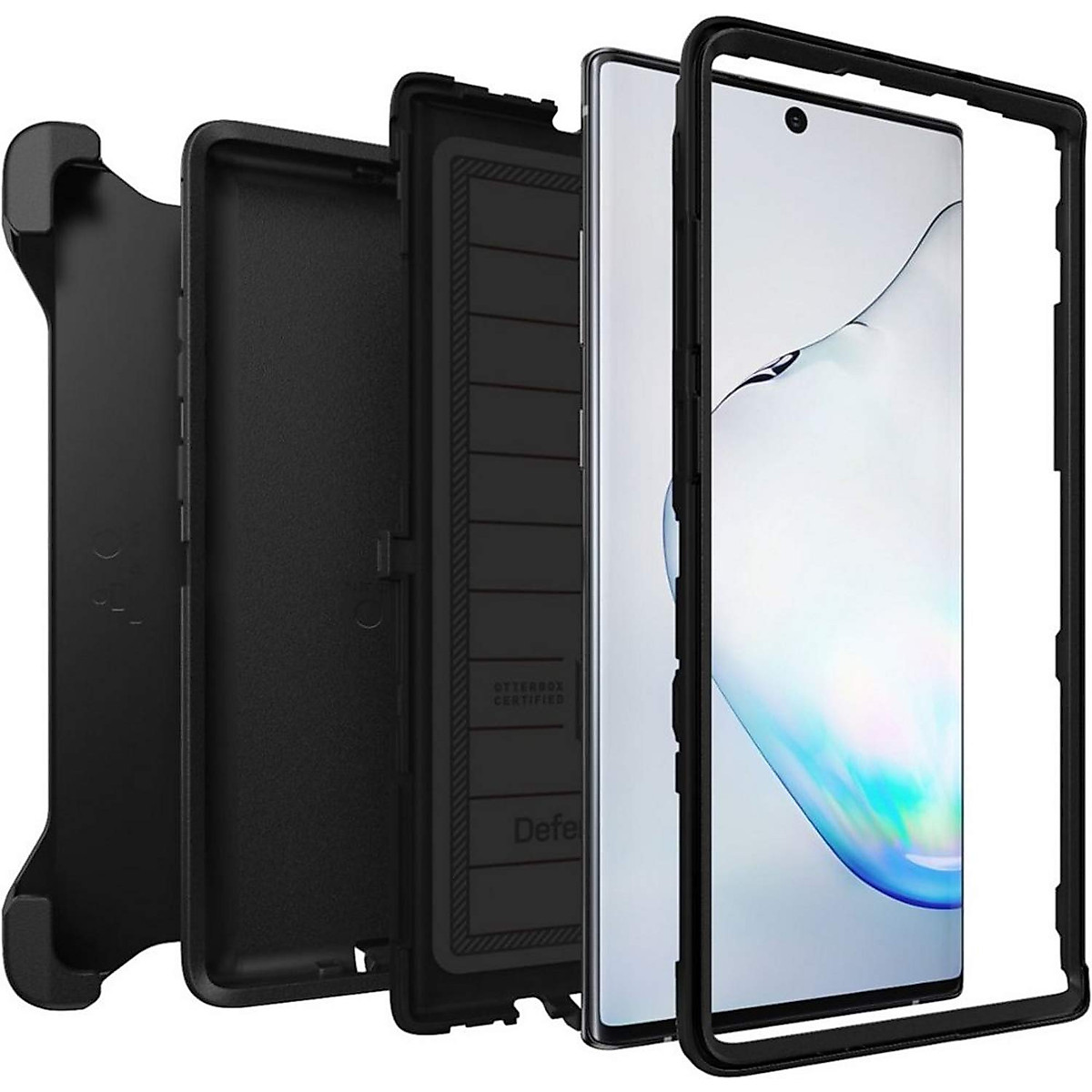 OtterBox Defender Series Rugged Case & Holster for Samsung Galaxy Note10 (Not Plus) OtterArmor Microbial Defense Technology - Retail Packaging - Black
