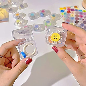 20 Pcs Small Clear Plastic Box Cases Empty Bead Storage Containers Square Earplug Storage Box Pill Containers with Hinged Lid