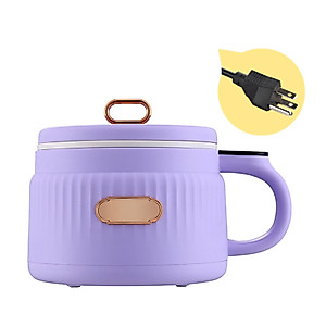 gazechimp Small Rice Cooker Electric Pot 110V 1.6L Electric Cooker Non-stick Pot Noodles Cooker for Travel Dormitory 1-2 Person Oatmeal, Violet