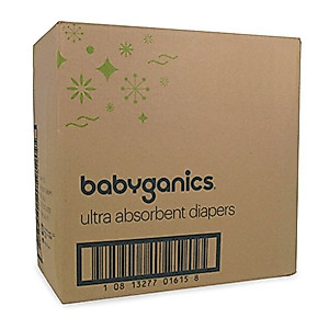 Baby Diapers, Size 4 (22-37 lbs) 160 Count- Babyganics Ultra Absorbent, Unscented, Made without Chlorine, Latex