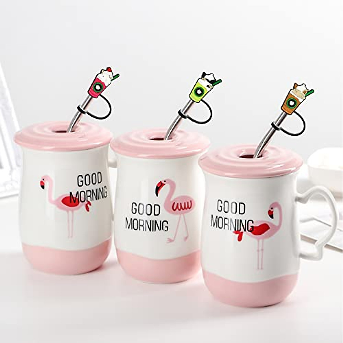 Silicone Bubble Tea Straw Cover - 14 Pack Cute Reusable Drinking Straw Caps Lids Dust-Proof Straw Plugs for Straw Tips for Home Kitchen Accessories (Bubble Tea Straw Cover)