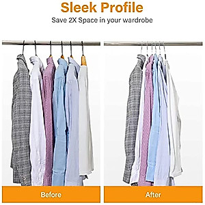 Premium Quality Space Saving Adult Size Clothes Hangers Non-Slip Felt Hangers, Sturdy Pink Hangers Heavy Duty Coat Hangers, Durable Suit Hangers for Space Saving, Pack - 30 PCS. (Grey)