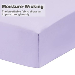 Everyday Kids 2-Pack Fitted Crib Sheets, 100% Soft Breathable Microfiber Baby Sheet, Fits Standard Size Mattress 28in x 52in, Lavender, Pink Nursery Sheet