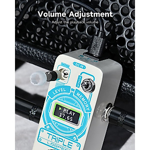 Donner Triple Looper Guitar Pedal, 90 mins Looping Time Loop Pedal with Screen, 3 Loops Looper Pedal with Unlimited Overdubs Undo/Redo