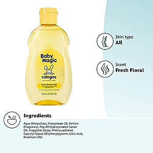 Baby Magic Cologne Hypoallergenic & Alcohol-Free Free of Parabens, Phthalates, Sulfates and Dyes Fresh Floral Scent 7 Fl Oz
