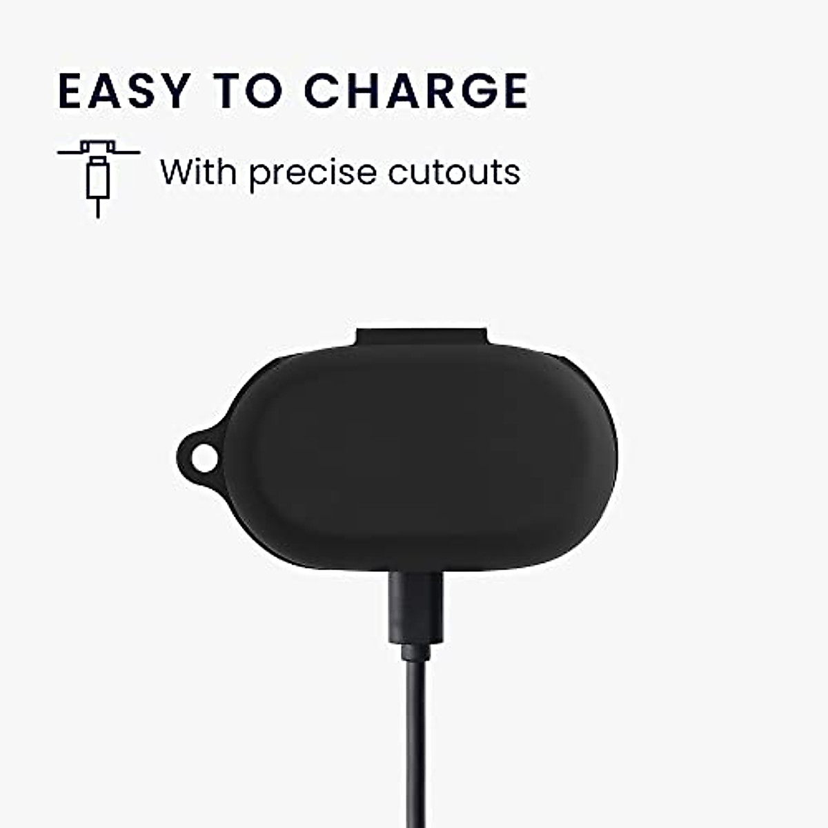 kwmobile Case Compatible with Jabra Elite 7 Pro/Elite 7 Active Case - Silicone Cover Holder for Earbuds - Black