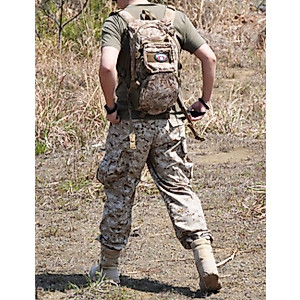 ZLSLZ Men's Military Tactical Casual Camouflage Multi-Pocket BDU Cargo Pants Trousers (M, Desert Camo)